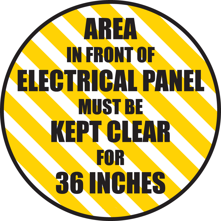 Mighty Line Keep Area in front of Electrical Panel Floor Sign – The ...