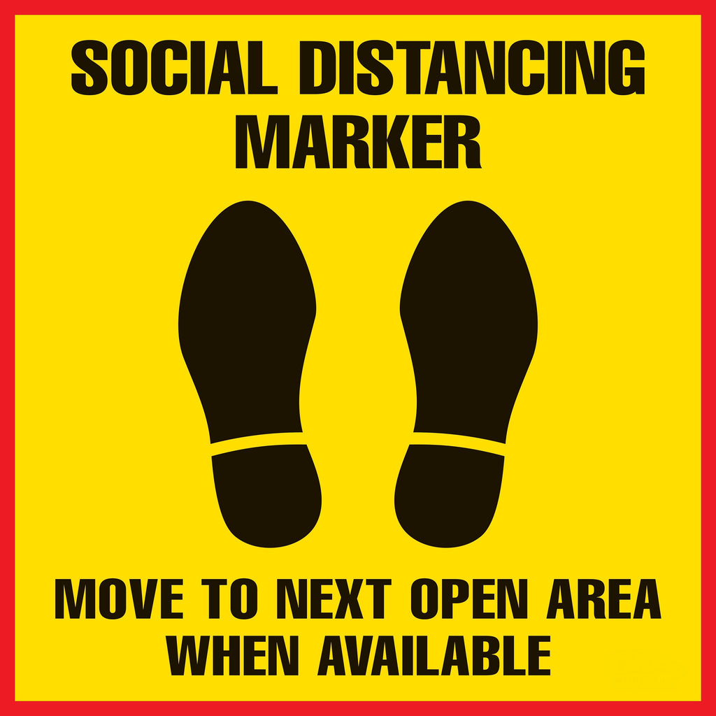 The Floor Tape Store - Mighty Line Social Distancing Marker Floor Sign